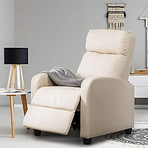 Topeakmart Recliner Chair for Living Room Recliner Sofa Reading Chair Single Sofa Home Theater Seating Modern Reclining Chair Easy Lounge with PU Leather Padded Seat Backrest