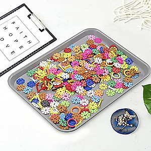 Pekky Plastic Fast Food Trays, Grey Serving Tray, 17.2"x13.5"x0.9", 4 Packs