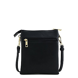 Isabelle Functional Multi Pocket Crossbody Bag (BLACK)