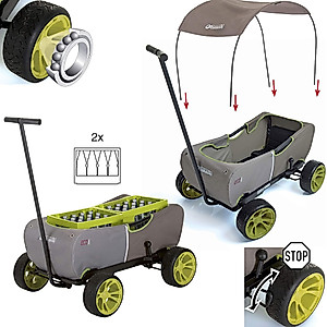 hauck Eco Wagon with Multipurpose Hand Pulled Utility, Steel Tube Framing, and Easy Fold Feature for Kids Pull Along Wagons, Forest Green
