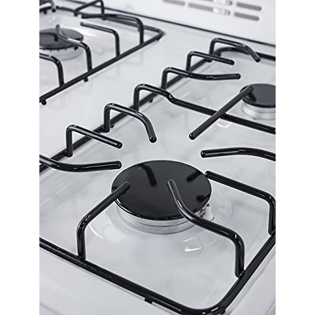 Summit RG244WS 24"" Freestanding Gas Range with 2.9 cu. ft. Oven Capacity Electronic Ignition High Backguard Broiler Drawer Continuous Grates and Safety Brake System for Oven Racks in White
