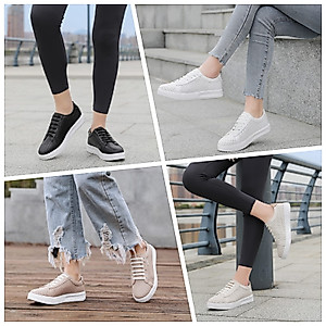 Women Lightweight Sneakers Breathable Casual Lace Up Fashion Walking Shoes Easy Clean Stylish Shoes Brown 8