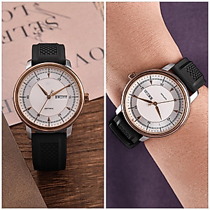 JWNSPA Fluorine Rubber FKM/FPM Watch Band - 20mm 22mm Quick Release Soft Diving Strap for Men Women(Black,22mm)