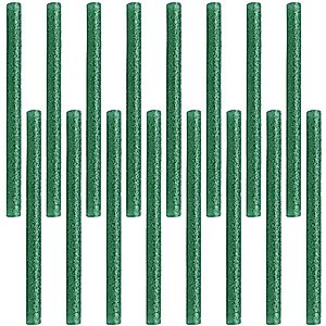 FOCMKEAS 16 PCS Mini Hot Glue Sticks 0.27" Dia. x 3.94" Long Hot Melt Glue Gun Sticks All Purpose Adhesive for Multi-Temp Hot Glue Gun Glue DIY Work， Glitter Green
