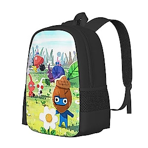 RACEK Durable Anime Backpacks Novelty 3D Printed Laptop Backpack Travel Camping Hiking Daypack Pik-min Shoulders Bag For Men Women