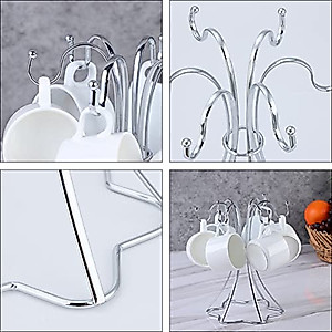 Hemoton 2 Pack Stylish Steel Mug Home Storage Mug Hooks Coffee Cup Stand Coffee Mug Tree Tree Holder Stainless