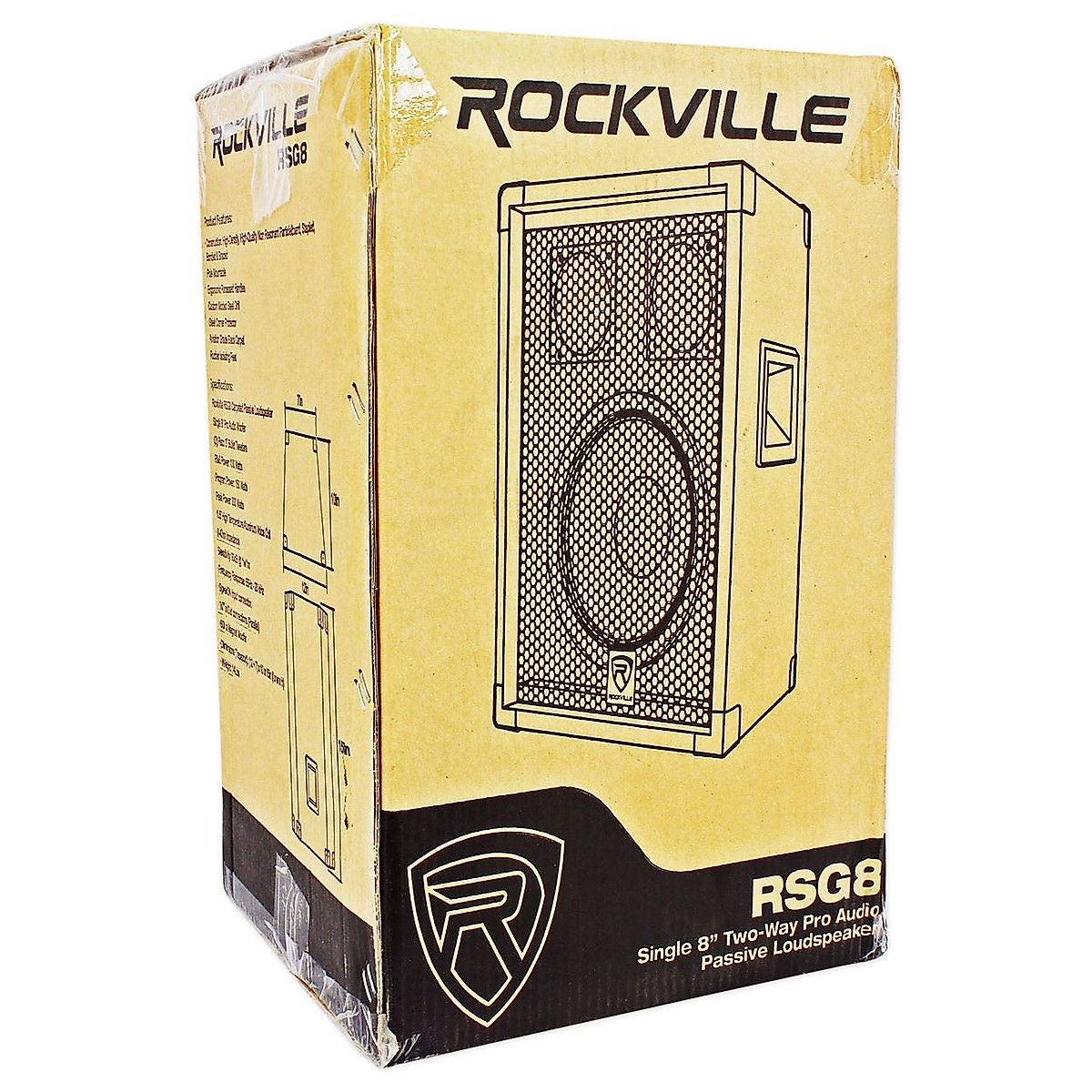 (2) Rockville RSG8 8 300 Watt 2-Way 8-Ohm Passive DJ/Pro PA Speaker