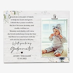 FDFHOME Thank You Gift For Godparents Godparents Picture Frame from Godchild, God Parents Presents, Will You Be My Godparents, Christmas Gift for Godparent Baptism Gift for Godparents 8x15 Inch
