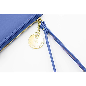 Valentoria Womens Long Wallet Wallet ClutchPurse Handbag Zipper Wristlet Pocket Card Holder (Denim Blue)