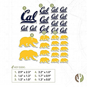 University of California Berkeley Sticker Golden Bears Cal UC Stickers Vinyl Decals Laptop Water Bottle Car Scrapbook T1 (Type 1-1)