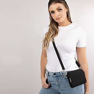 Somewhere Haute Mini Perforated Neoprene Clutch Crossbody Bag for Women (Pumpkin Orange)