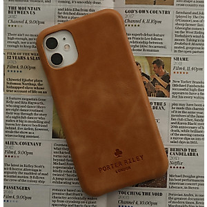 Porter Riley - Leather Case for iPhone SE 2022/20 and iPhone 8 / iPhone 7. Premium Genuine Leather Slimline Back Case (Tan)