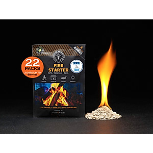 Insta-Fire Fire Starter (22 Packs) - Endorsed by Popular Mechanics - Camping, Emergencies, Hiking, Fishing, Boating, Fire Pits, Grilling, Survival, Food Storage, Boiling Water (as Seen on Shark Tank!)