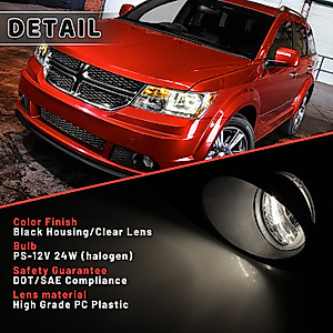 AUTOWIKI Fog Lamp Lights Assemblies For 2010 2011 2012 2013 2014 2015 2016 2017 2018 2019 2020 Dodge Journey 1 Pair