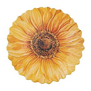 UPware Shape Platter Melamine Serving Platter BPA Free Food Platter 12 Inch Summer Flower Yellow Sunflower Shaped Platter (12" Sunflower)