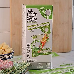FOSA Reusable Vacuum Food Storage Bags Vacuum Zipper Bag, Medium (8 x 12 inches), 16 pack