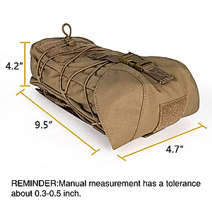 IDOGEAR Tactical Pouch Molle Drawstring Magazine Dump Pouch Mag Recycling Pouch Universal Bag (Coyote Brown)
