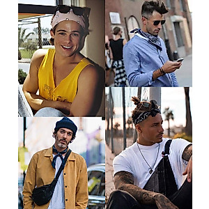 Bycc Bynn 3 Pack Pure Cotton Paisley Pattern Bandanas Square Scarf Headwear (Black + Burgundy + White)