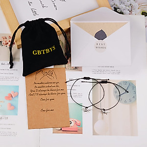 GBTBYS 2 Pcs Dinosaur Lovely Charm Pinky Promise Distance Matching Bracelets for Women Mother Father Son Daughter Best Friend BFF Friendship Girlfriend Boyfriend Christmas Birthday Gift