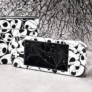 BelugaDesign Skulls Switch Skin | Gothic Sticker Wrap Vinyl Decal | Nightmare Halloween Horror | Compatible with Nintendo Switch (Switch Lite, Black White)