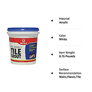 Red Devil 0428 Pre-Mixed Tile Grout, 1 Pint, White