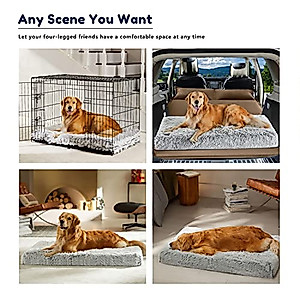 Western Home Large Dog Beds for Large Dogs, Waterproof Orthopedic Dog Bed - Egg Crate Foam Dog Bed with Removable Washable Cover, Dog Crate Bed with Non-Slip Bottom for Dog Crate