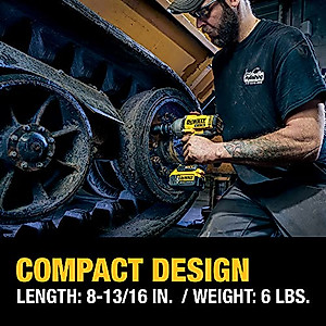 DEWALT 20V MAX* XR Cordless Impact Wrench Kit with Detent Anvil, 1/2-Inch (DCF899P2)