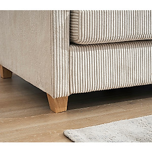 FANYE Modern Free Combinable Convertible Modular Sectional Sofa Couch W/Wood Legs and 2 Pillows for Home Apartment Office Living Room,Comfy Corduroy Upholstered Deep Seat Sofa&Couch for 4