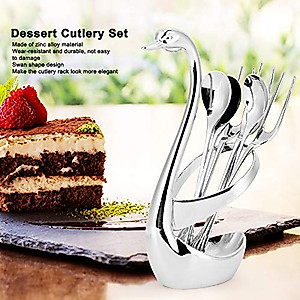 7Pcs Set Zinc Alloy Dinnerware Holder Tableware With 3 Spoons 3 Forks Home Decoration 7Pcs Set Zinc Alloy