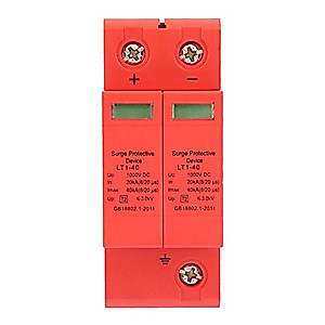 Protective Arrester Device，Home Lightning Protection DC 1000V 2P 20KA to 40KA Low Voltage Arrester Device for Lightning Protection Power Distribution and Control Appliances