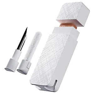 PZOZ Cell Phone Cleaning Kit for AirPods Pro/Pro 2nd/iPhone, 3 in 1 Cleaner Tool Accessories fit for Headphone, iPad Jack Lens, Charger Port Hole Plug, Speaker, Earbuds, Samsung Earphones (White)