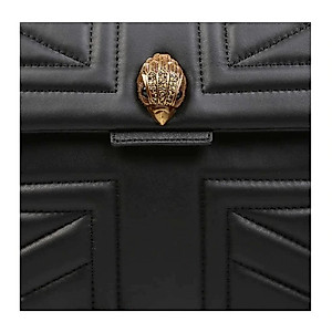 Kurt Geiger Crossbody Women’s Kensington Black Leather Union Jack Quilted Bag