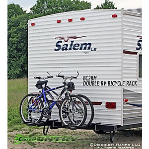Discount Ramps Elevate Outdoor RV or Camper Trailer Bumper Bike Rack for 1-2 Bicycles