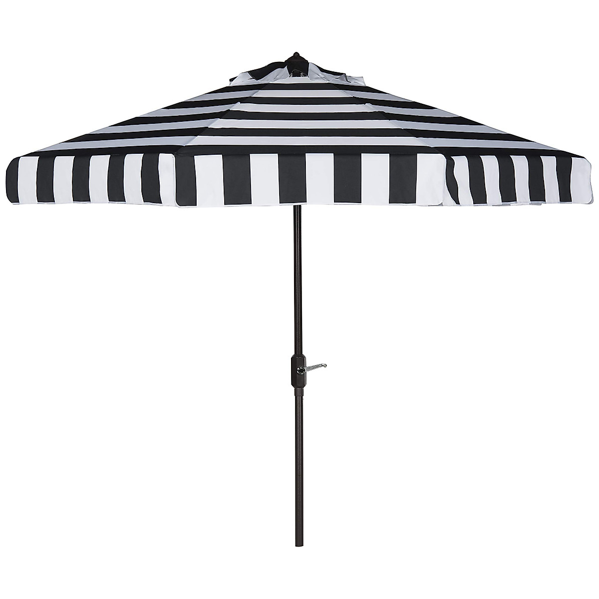 Safavieh PAT8003A Outdoor Collection Elsa Fashion Line Auto Tilt Umbrella, 9', Black/White
