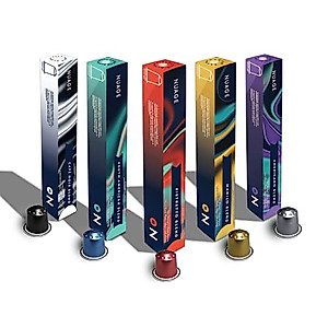 Nuage Coffee Espresso Capsules Original Line, 50 Pods Variety Pack, Aluminum Coffee Capsules Compatible with Nespresso OriginalLine Machines NOT VERTUO COMPATIBLE