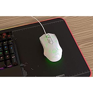 FIRSTBLOOD ONLY GAME. AJ52 Watcher RGB Gaming Mouse, Programmable 7 Buttons, Ergonomic LED Backlit USB Gamer Mice Computer Laptop PC, for Windows Mac Linux OS, Star White