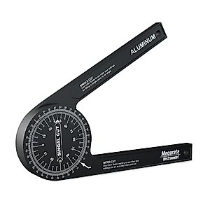 Mecurate Aluminum Miter Saw Protractor, 7.3-Inch Angle Finder Featuring Precision Laser Engraved Scales Woodworking Lightning Measure Tool with 360 Degree Rotation Function for Carpenters