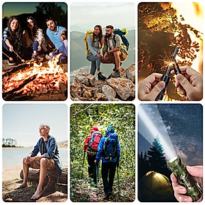 Scotte Electric Lighter USB Rechargeable Plasma Lighter Waterproof Lighter with Flashlight Arc Lighter Include 5 in 1 Magnesium Fire Starter for Outdoor Camping Hiking Tactical Survival Lighter