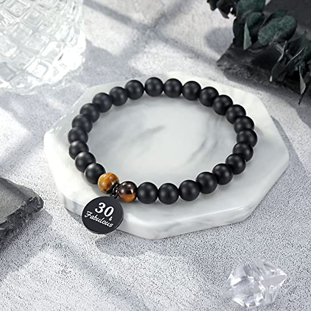 UPROMI 30th Birthday Gifts for Him, 30th Birthday Decorations for Him, 30 Year Old Birthday Gifts for Men, Happy Birthday Bracelet Gifts for 30 Year Old Men Him Boyfriend Son Brother