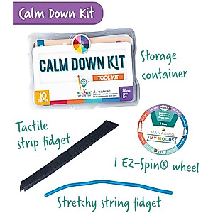 Carson Dellosa Be Clever Wherever 10-Piece Classroom Calm Down Tool Kit for Anxiety Relief, Calm Down Corner Supplies, Emotional Regulation Tools for Kids With Fidget Toys, Mindfulness Cards