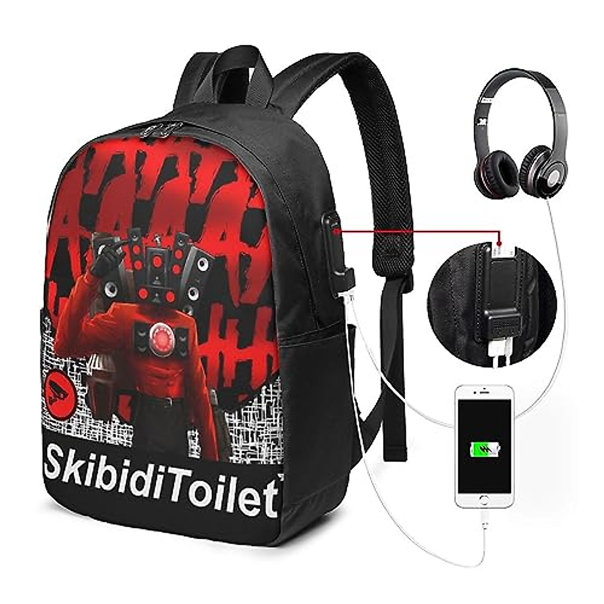 Moare Skibidi Toilet Backpack 2023 Game Backpacks Cute Cartoon Bag for University