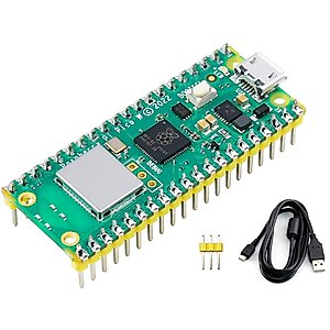 waveshare Pre-Soldered Header Raspberry Pi Pico W, Built-in WiFi Support 2.4 GHZ Wi-Fi 4, Based on Official RP2040 Dual-Core Processor,Dual-core Arm Cortex M0+ Processor