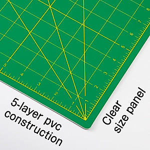 WORKLION 24" x 36" Large Self Healing PVC Cutting Mat and Rotary Cutter Set: 45mm rotary cutter and 2 replacement blades
