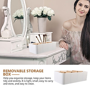 STOBAZA Small Wood Box 8 Compartment Storage Boxes 10.45X5.03X3.10 Inches, Detachable Wooden Storage Box Desktop Organizer Boxes, Makeup Storage Box for Home Bedroom Office Desk Organizer