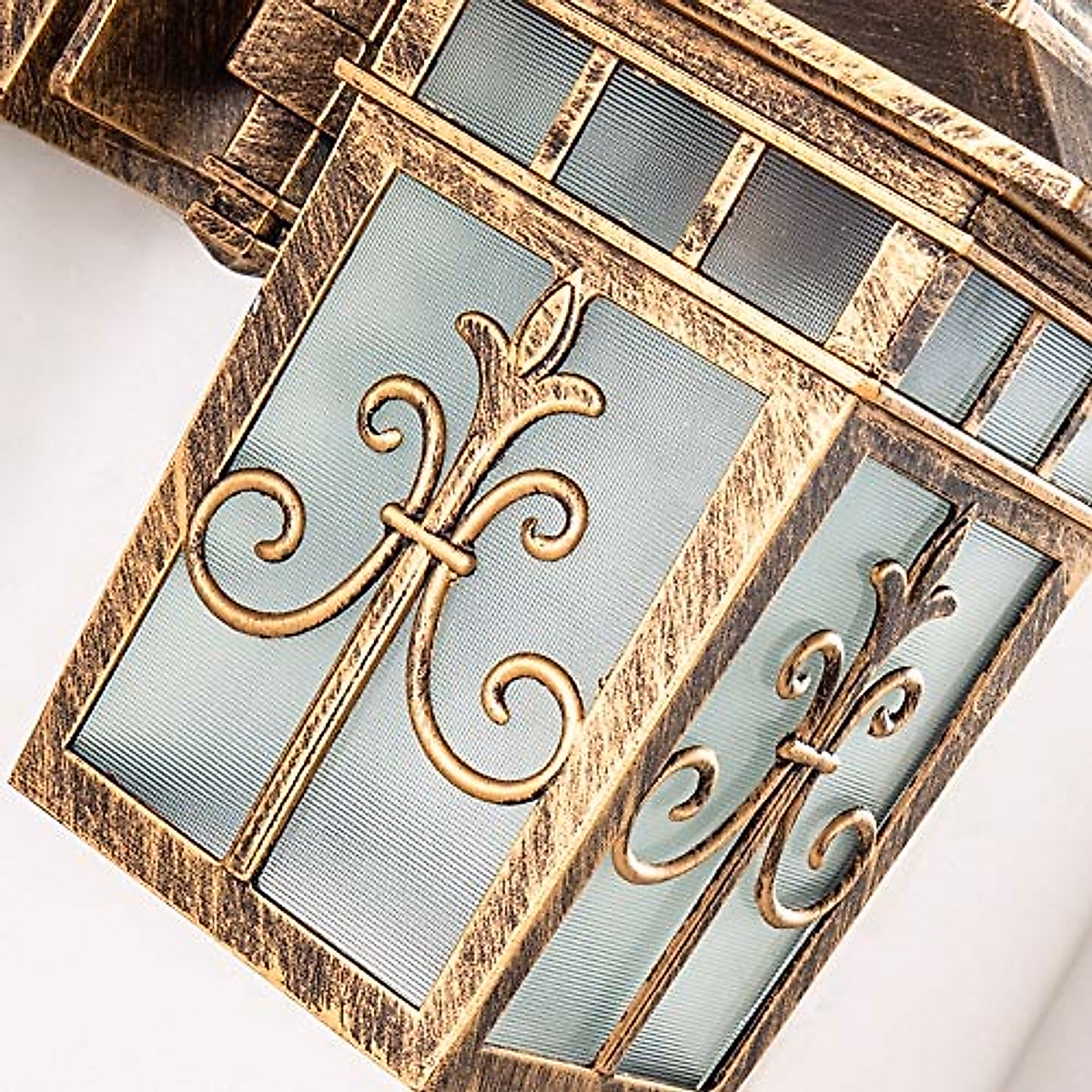 PEHUB Waterproof Outdoor Wall Lamp Courtyard Aisle Lights Villa Balcony Wrought Iron Wall Light Country Lantern Retro Aluminum Exterior Balcony Garden Wall Sconces Decoration Exterior Light Fixture