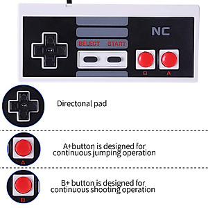 NC Classic NES Controllers for NES 8 Bit Entertainment System Console Control Pad(2PCS)