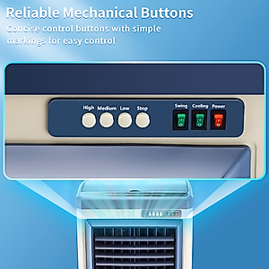 Mountman 41-Inch Swamp Cooler, 4800CFM Industry Evaporative Cooler, 3 Speeds, 120° Swing, 10.6 Gal Water Tank, Outdoor Evaporative Air Cooler for Patio, Yard, Porch, Factory