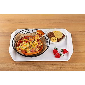 Aebeky 12-Piece White Plastic Fast Food Serving Trays,16.83 by 11.92-Inch