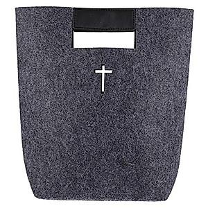 Operitacx 2pcs Holy Case Hollowed School Case, Work Grocery Church Handbag Grey Tote Cover Felt Shopping for Bag Study Bible Book Women Christian Cross Gifts Travel Gift Carrier