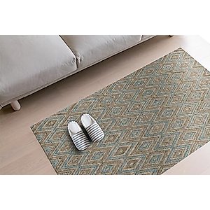 EORC Gray Handmade Wool & Viscose Raga Rug Luxurious Area Rug for Adding a Modern and Elegant Touch to Your Living Room, Bedroom, or Office Décor
